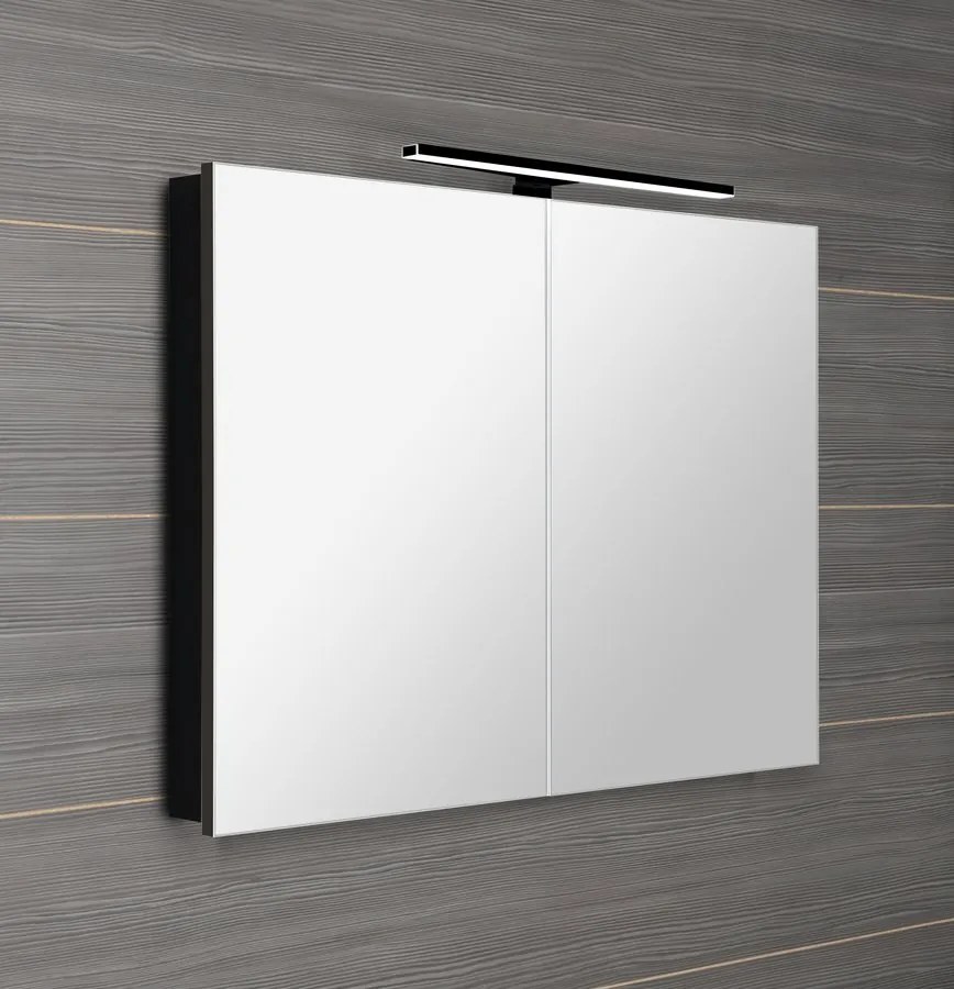 Sapho Sapho, GRETA galerka s LED osvětlením, 101x70x14cm, černá mat, GR105-0035