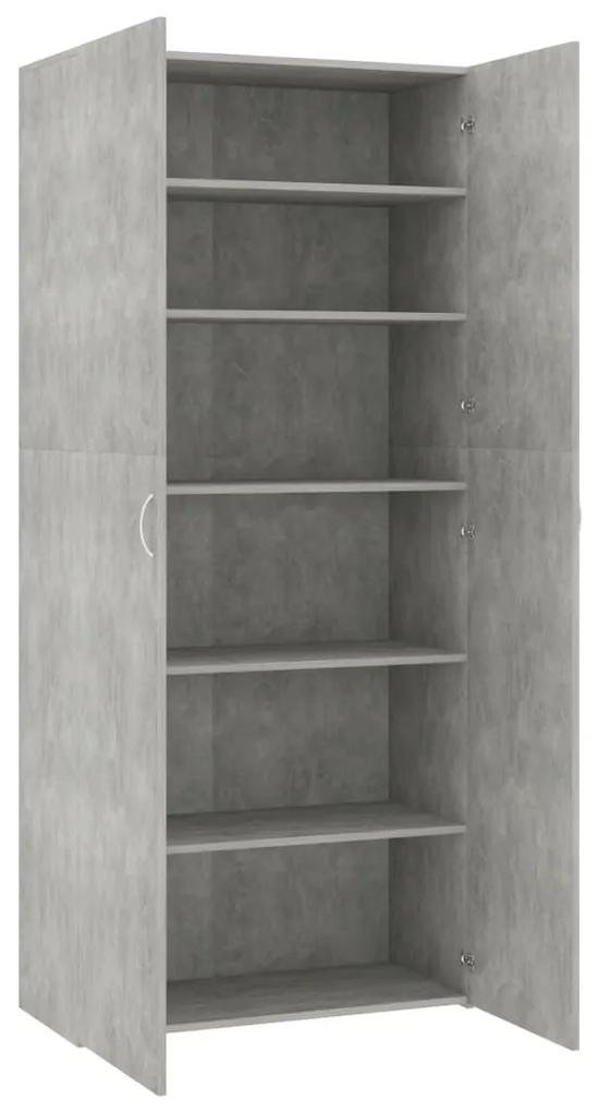 Botník betonově šedý 80 x 35,5 x 180 cm dřevotříska - Default Title