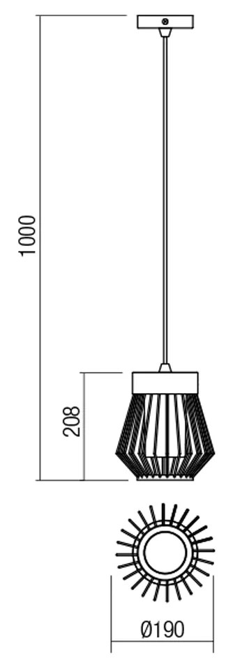 Redo 9845 závěsné svítidlo Titti tmavě šedé, E27, ø19cm