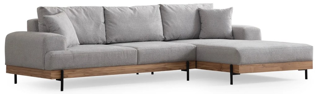 Hanah Home Rohová pohovka ETI dub šedá pravá 280 cm