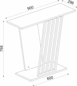 VerDesign GORO konzolový stolek, černý mramor / zlatá