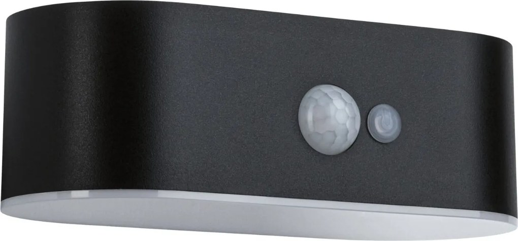 P 94571 Solární LED venkovní nástěnné svítidlo Adya pohybové čidlo IP44 3000K černá - PAULMANN
