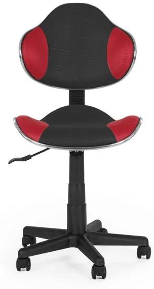 LEONA dětská otočná židle černá-červená