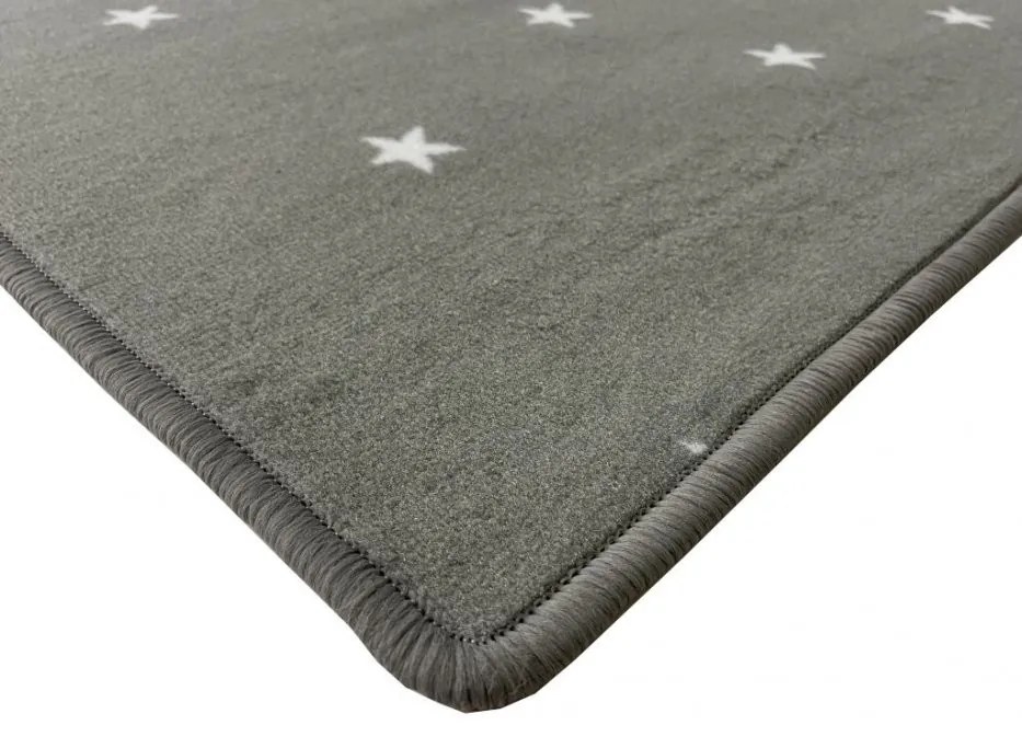 Vopi | Dětský koberec Hvězdička šedá - 95 x 200 cm