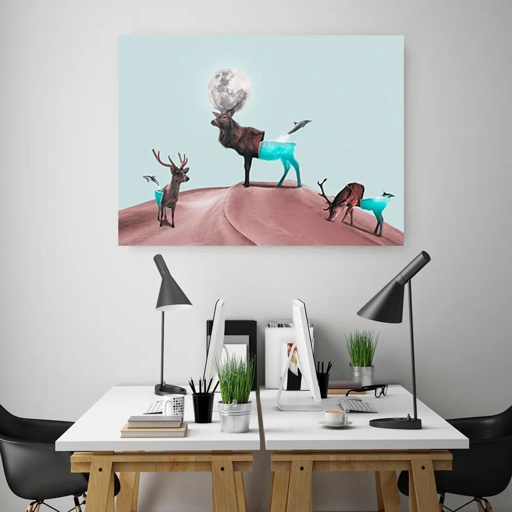 Gario Obraz na plátně Zvířata jelen surrealismus - Bryantama Art Rozměry: 60 x 40 cm