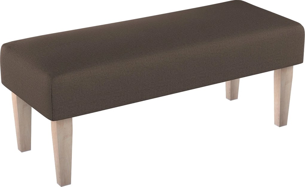 Dlouhá lavička 100x40cm barva hnědá látka pletený vzor