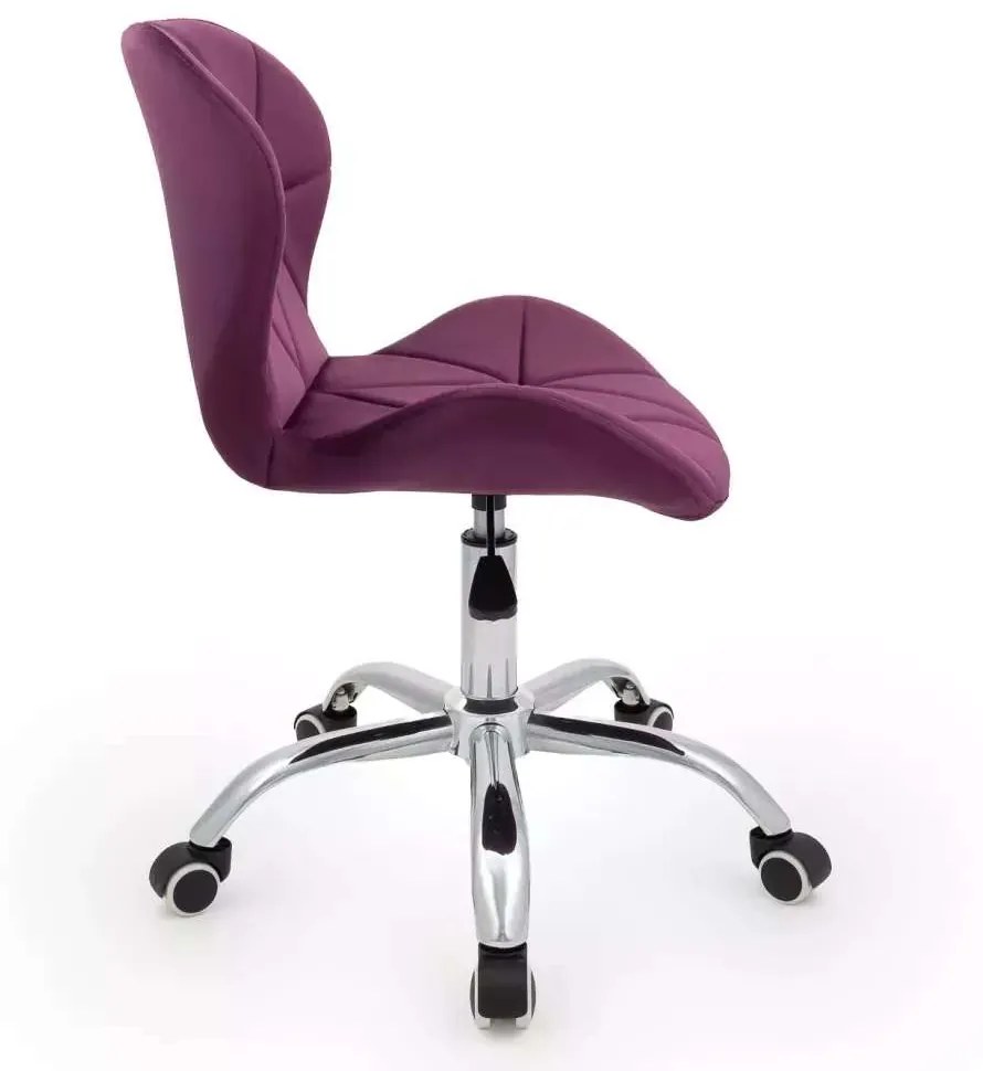 LuxuryForm DESIGN Otočná židle LIVIO VELUR na stříbrné podstavě s kolečky - fuchsie