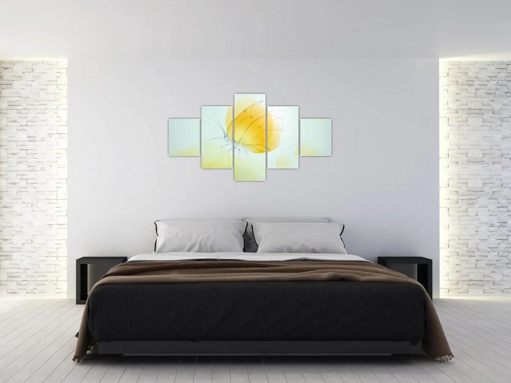 Obraz - Žlutý motýl (125x70 cm)