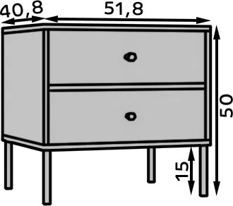 ADRK Furniture Noční stolek Tili