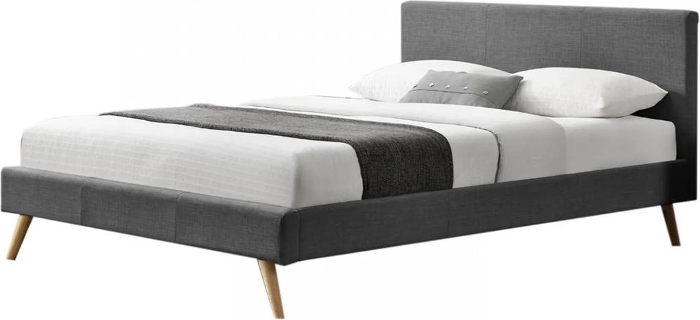 Goleto Čalouněná postel Toledo 140 x 200 cm | tmavě šedá