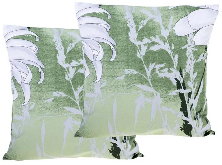Hermann Cotton Bavlněné povlaky na polštářky Daisy zelená 2 ks