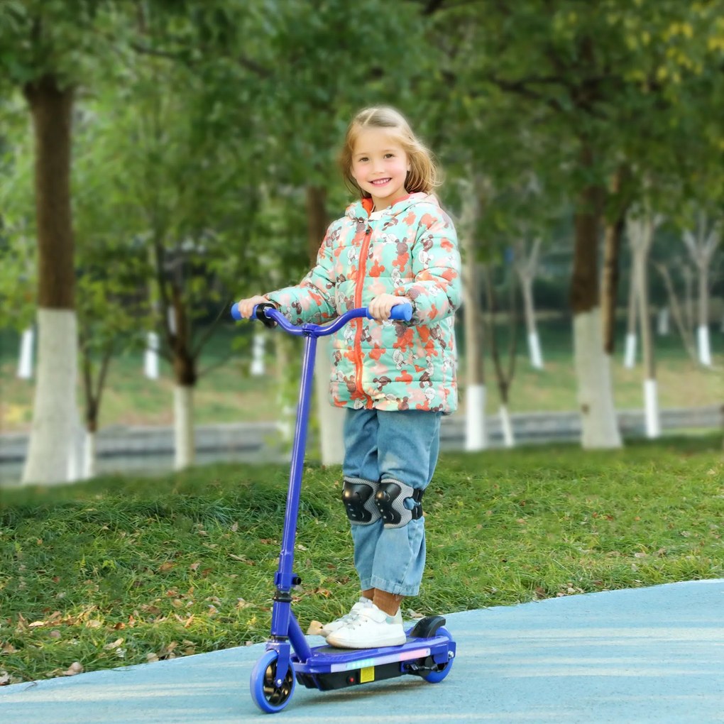 Elektrická koloběžka AIYAPLAY pro děti 6-14 let, max. 10 km/h, 80 W motor, maximální dojezd 8 km, koloběžka pro děti s LED světly a zadní brzdou, mod…