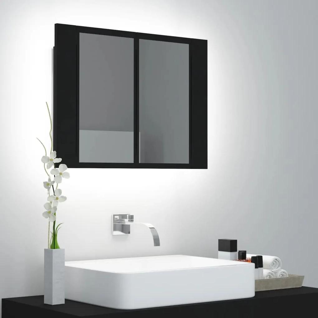 vidaXL LED koupelnová skříňka se zrcadlem 60 x 12 x 45 cm akryl [804956] Barva: bílá s vysokým leskem