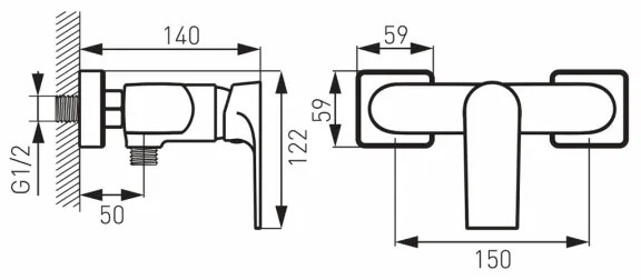 FERRO - Sprchová baterie ALGEO SQUARE lesklý chrom