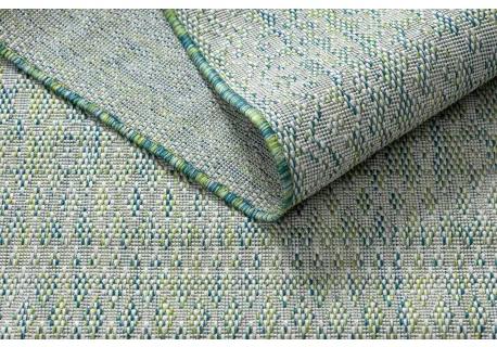 Dywany Luszczow Kusový koberec SISAL SION aztécký 22184 Diamanty zelená / modrý / ecru Rozměr koberce: 140 x 190 cm