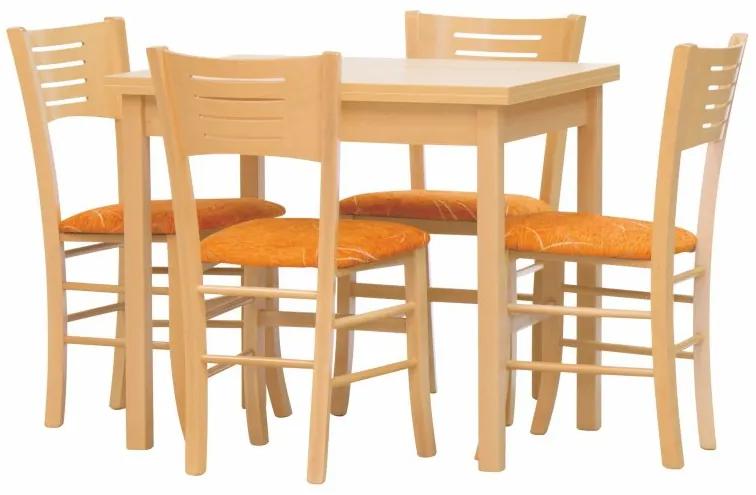 Stima Dřevěná jídelní židle VERONA látka | Odstín: buk,Sedák: bolton new arancio 1