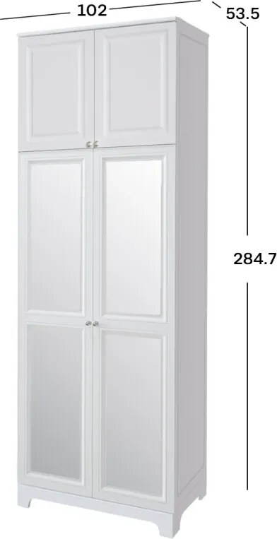 Skříň č. 2 / Zrcadlo V.2 + Vysoká vestavěná skříň Madrid