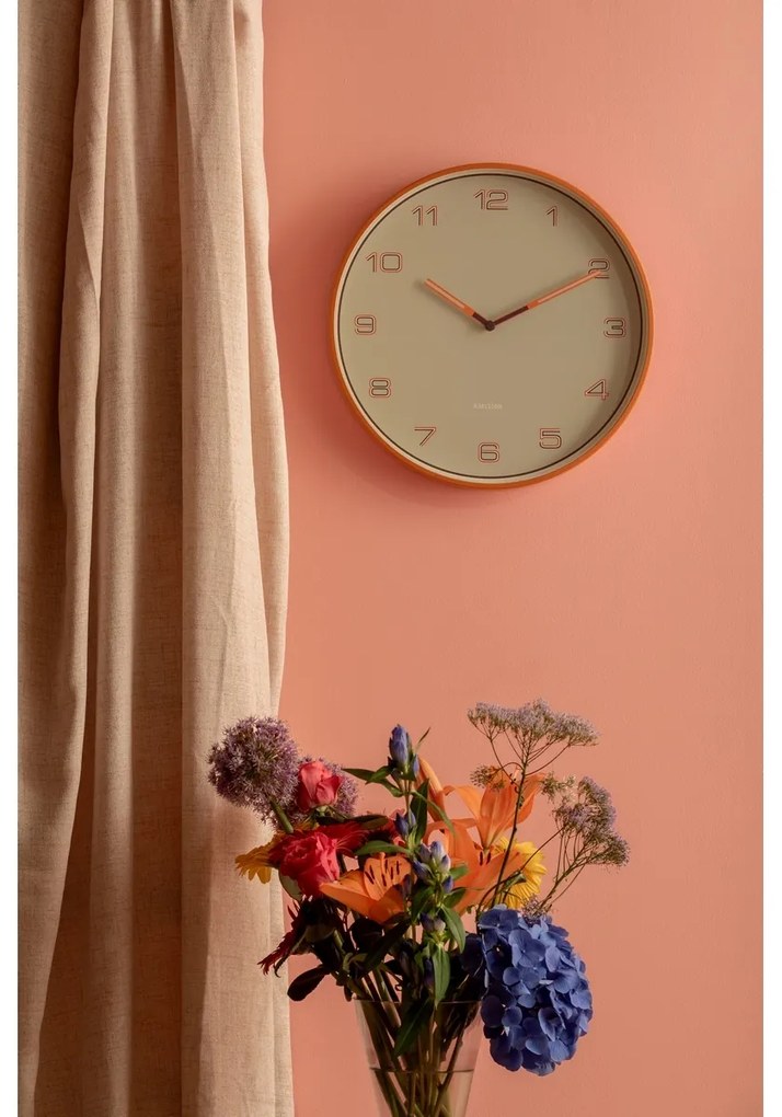 Karlsson 6013OR designové nástěnné hodiny oranžová, pr.  40 cm