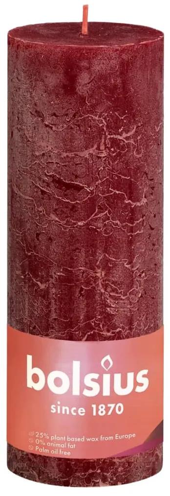 Bolsius Rustikální válcové svíčky Shine 4ks 190x68 mm sametově červené - Default Title