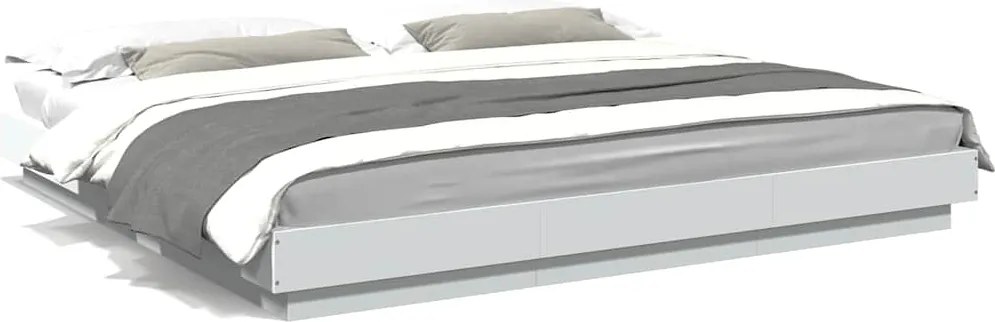 Rám postele s LED osvětlením bílý 180 x 200 cm kompozitní dřevo 3281077