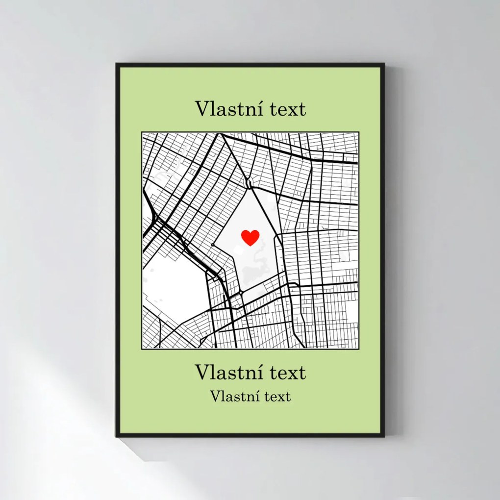 Personalizovaný magický fotoobraz v rámu - 50x70 - mapa