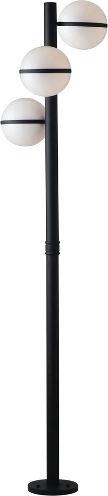 FAN LANT-ORBIT/P3 Sloupkové svítidlo PALO ORBIT černá, 3xE27, IP44, 220,5 x 44,5 cm - FANEUROPE