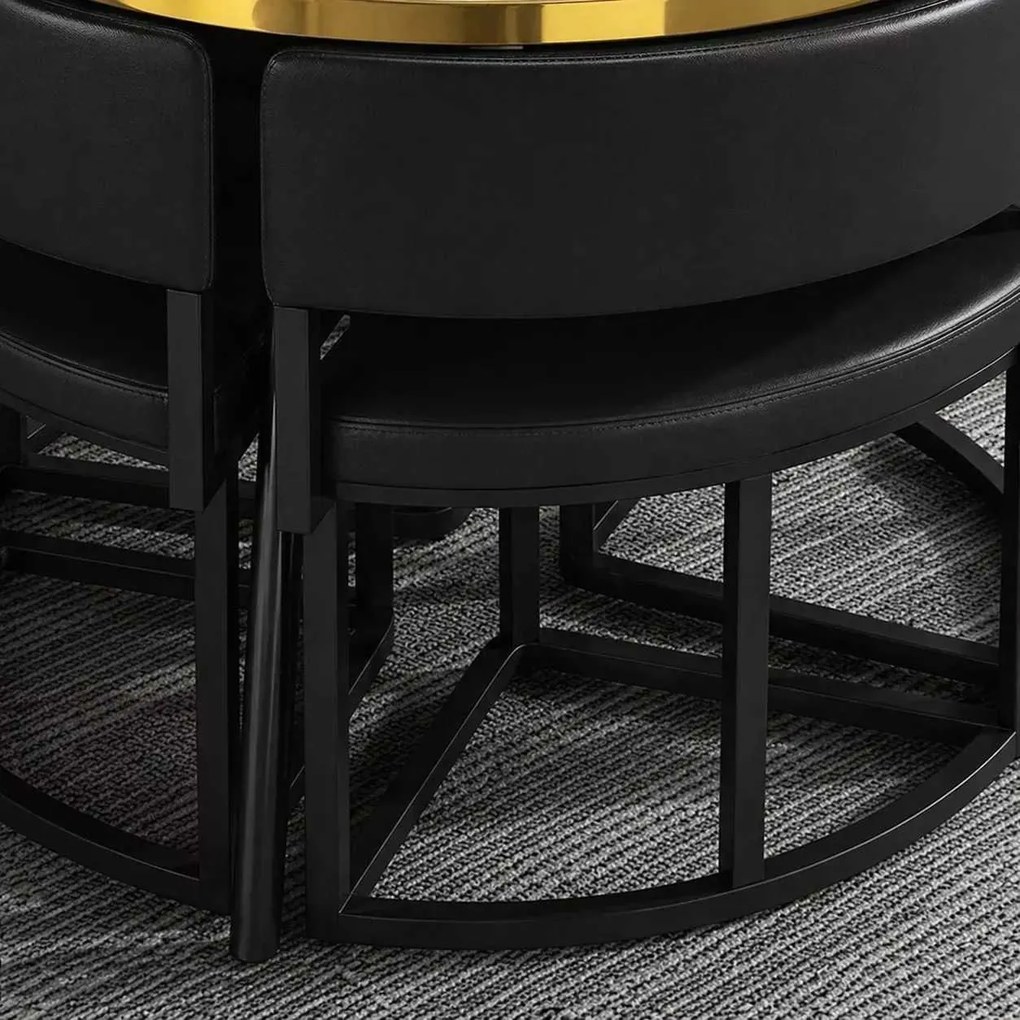 LuxuryForm DESIGN Jídelní set MONTE 4+1 - černý / bílý