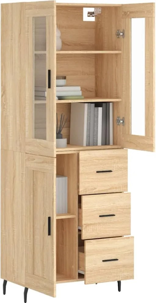 Skříň highboard dub sonoma 69,5 x 34 x 180 cm kompozitní dřevo 3198676