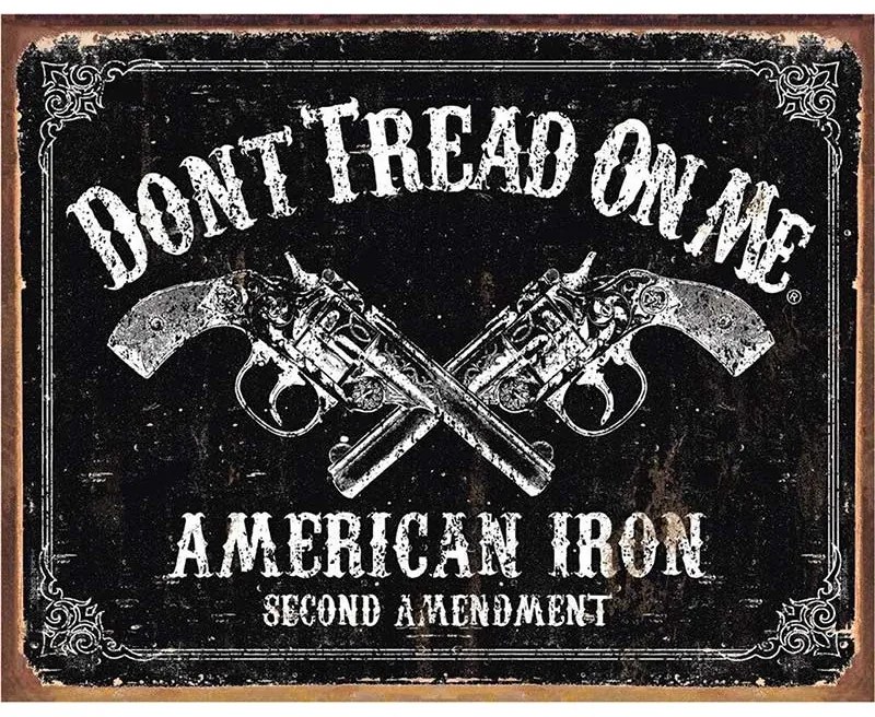 Plechová cedule DTOM - American Iron 40 cm x 32 cm