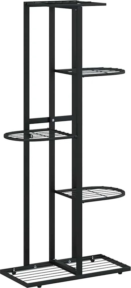 5patrový stojan na květiny 43 x 22 x 98 cm černý kov 336110