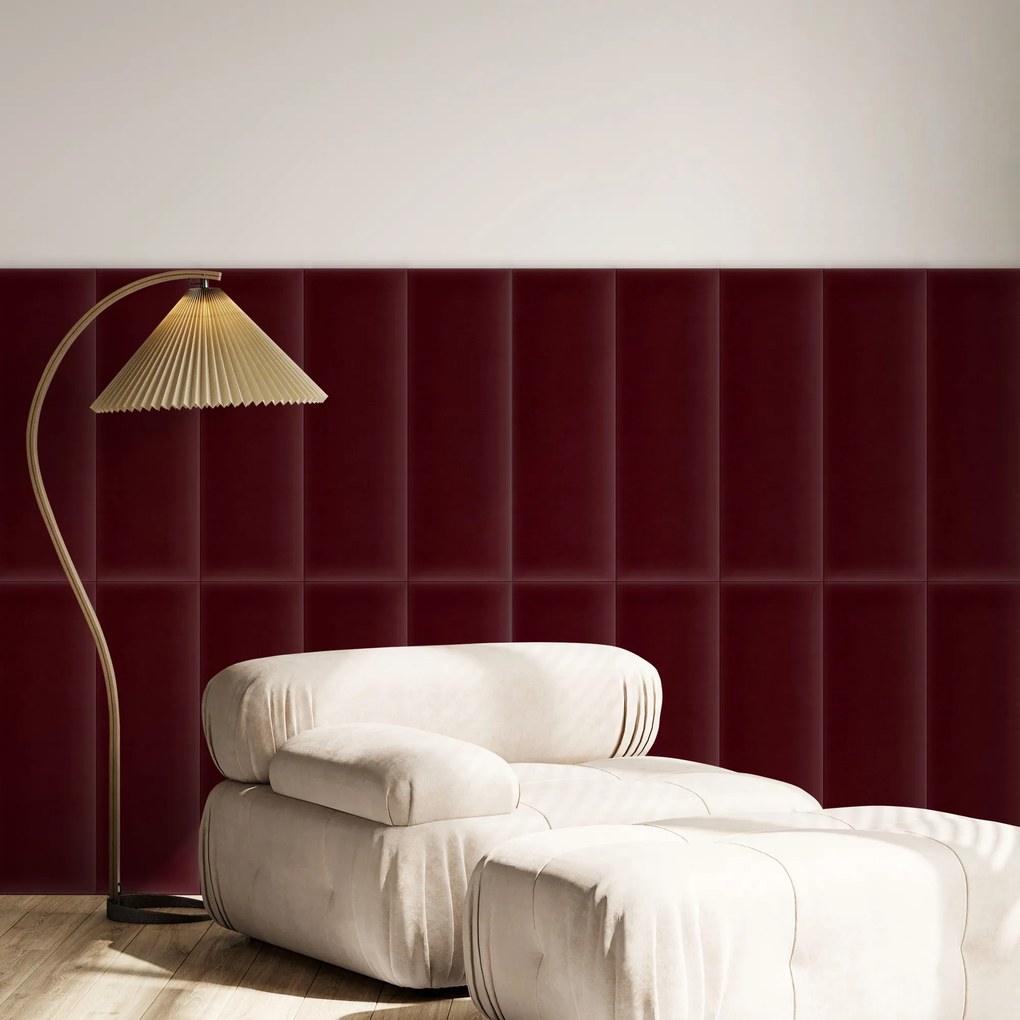 Sametový čalouněný panel - Obdélník - 60x30cm Farba: Vínová