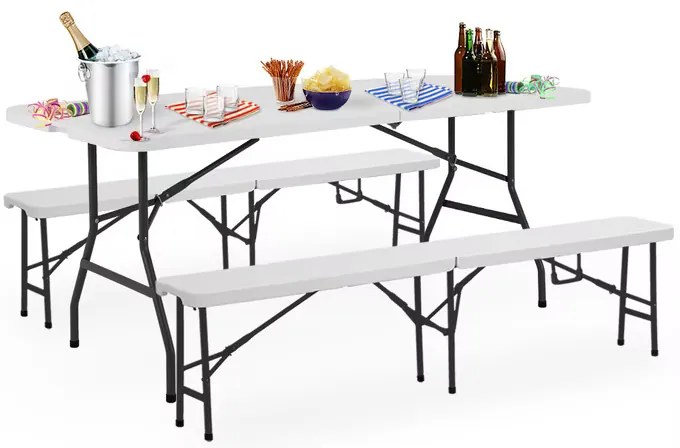 Deuba Pivní set 183 cm - bílý