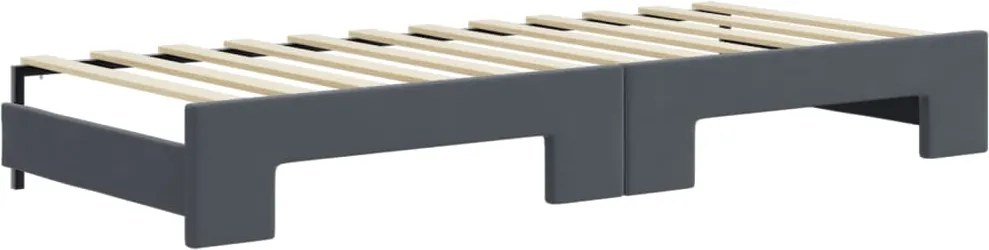 Válenda s přistýlkou a zásuvkami tmavě šedá 80 x 200 cm samet 3196995