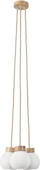 Lustr na lanku LOOMIS 3xE27/15W/230V 130 cm béžová/dub