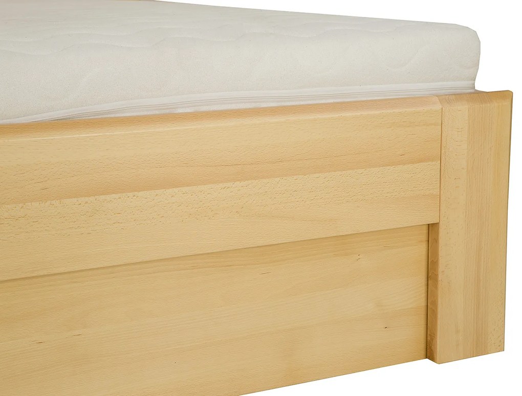 Drewmax LK111 BOX 140x200 cm dřevěná postel masiv buk dvojlůžko
