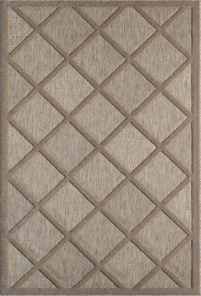 My Flair, Kusový koberec Mara beige – na ven i na doma, 100x160, béžová, chodba / předsíň