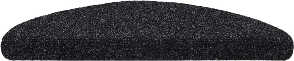 Schodové rohože samolepicí 15 ks 56 x 17 x 3 cm černé, půlkulaté 132692