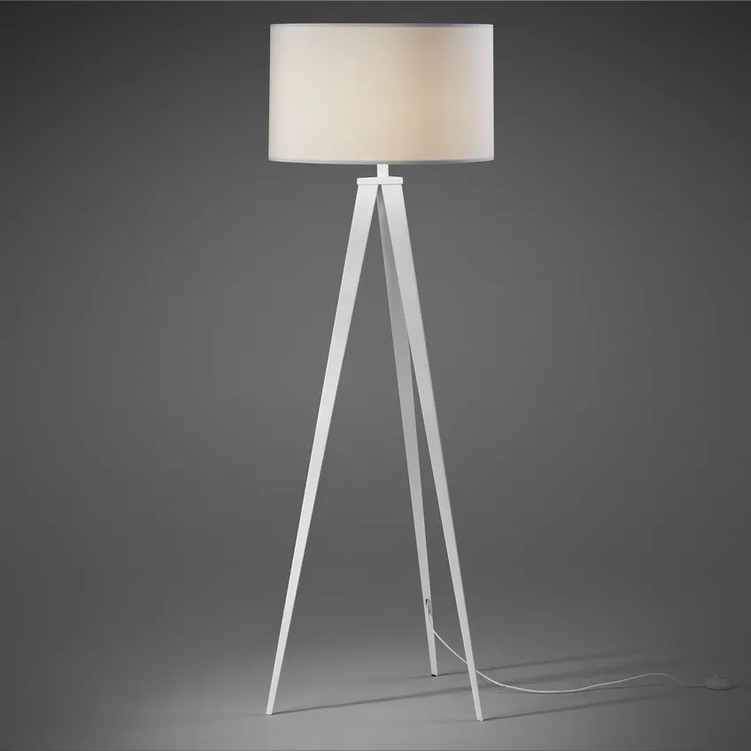 OnaDnes -20% Bílá bavlněná stojací lampa Kave Home Iguazu 157 cm