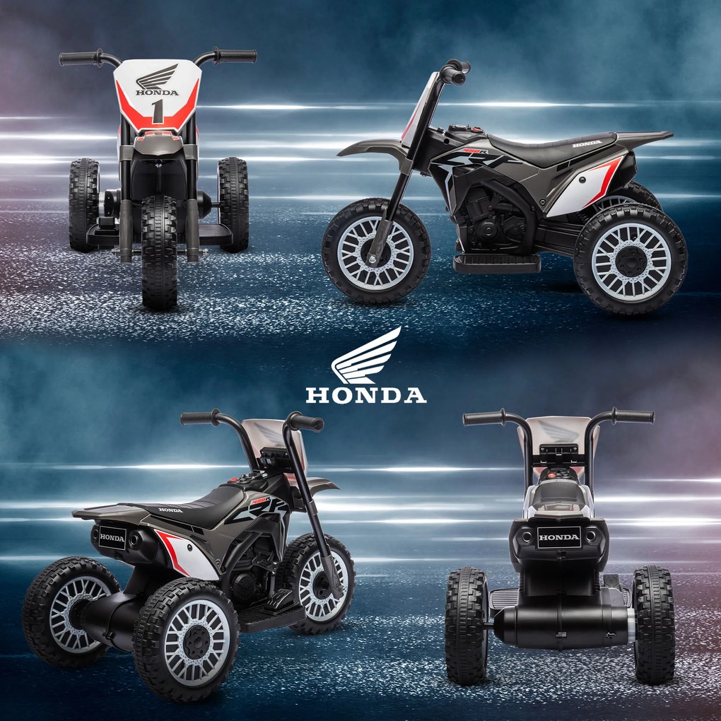 HOMCOM Elektrický motocykl pro děti s licencí Honda CRF450RL 18+ měsíců 6V s baterií, maximální rychlost 3 km/h, zvuk klaksonu a startu, nosnost 25 k…