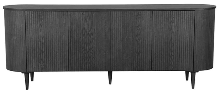 LABEL51 dřevěný příborník OLIVA černý 85x220 cm ME-70.060