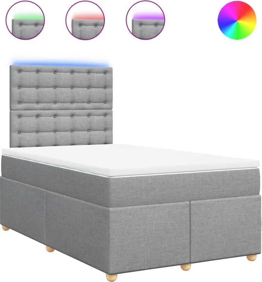 Box spring postel s matrací světle šedá 120 x 200 cm textil 3293561