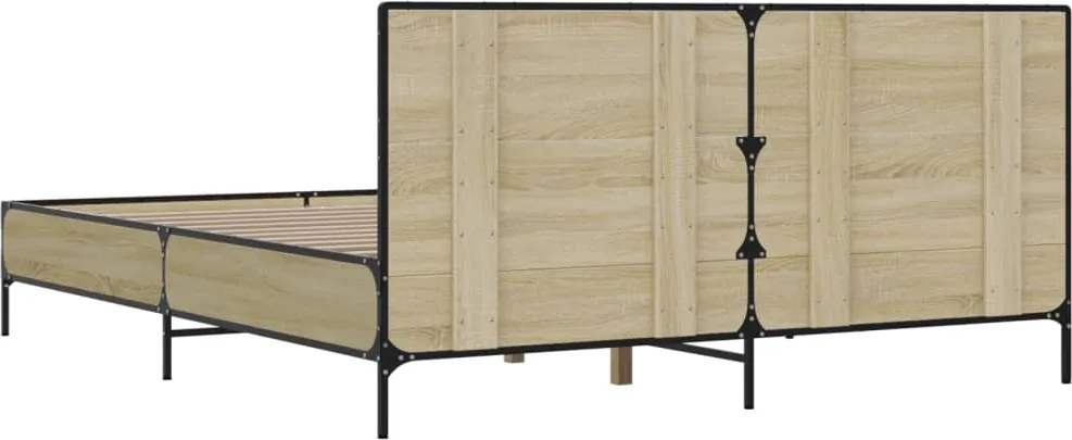 Rám postele dub sonoma 120 x 190 cm kompozitní dřevo a kov 3280023