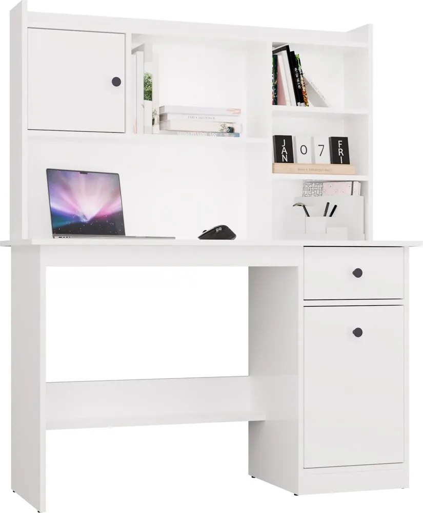 Psací stůl Chester s nástavcem 120 cm bílý