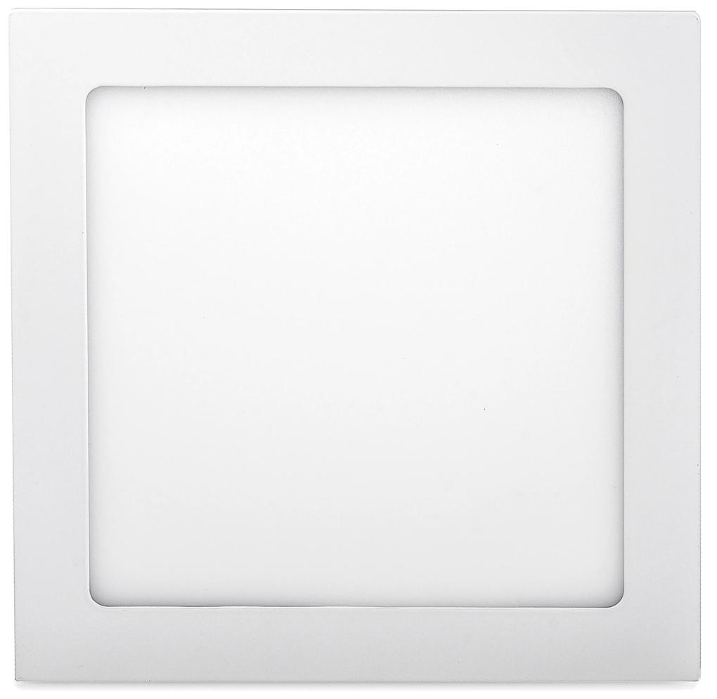 Bílý vestavný LED panel hranatý 170 x 170mm 12W stmívatelný Barva světla Teplá bílá