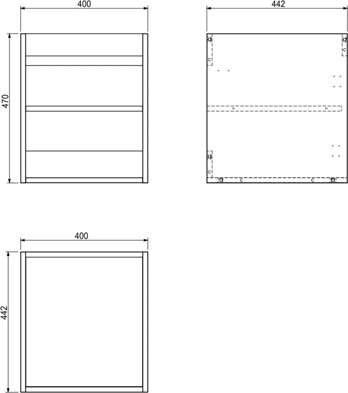 Mexen Rivel, koupelnová skříňka 40 cm, 1 dvířka, s drážkami, šedá matná, 91A21-04047-1-BF62