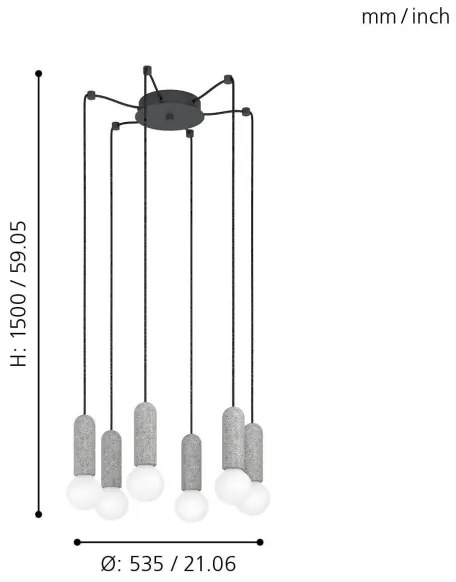 Eglo 39833 - Lustr na lanku GIACONECCHIA 6xE27/40W/230V pavouk