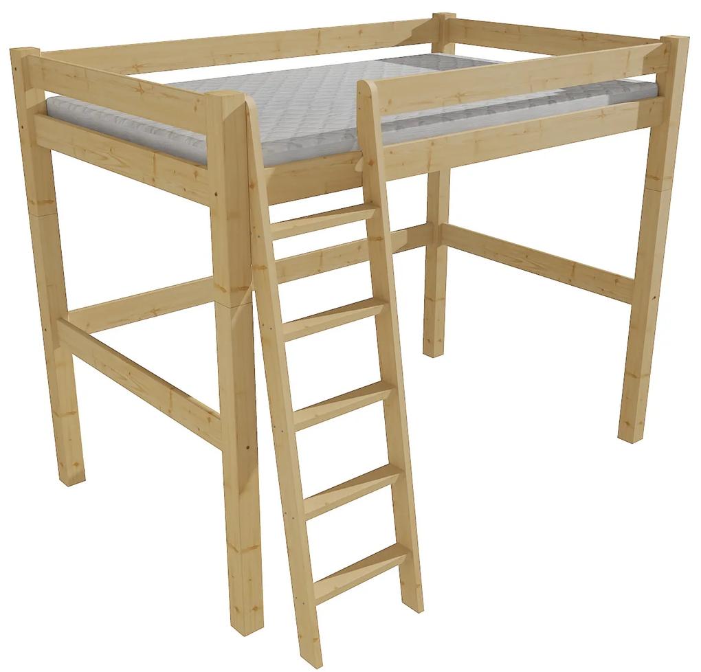 Vomaks Patrová zvýšená postel 8X8 04B Rozměr: 120 x 200 cm, Barva: surové dřevo