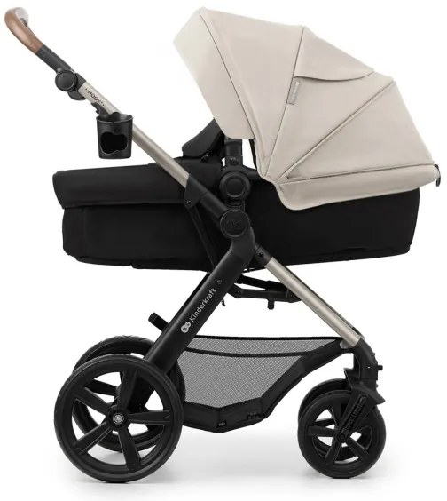 KINDERKRAFT-Kombinovaný kočárek 3v1 MOOV 2 Moonlight grey + autosedačka MINK PRO