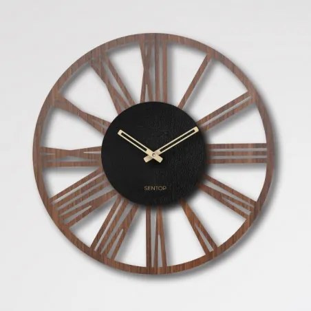 Římské nástěnné hodiny do moderního interiéru | SENTOP HDFK028-orech wenge