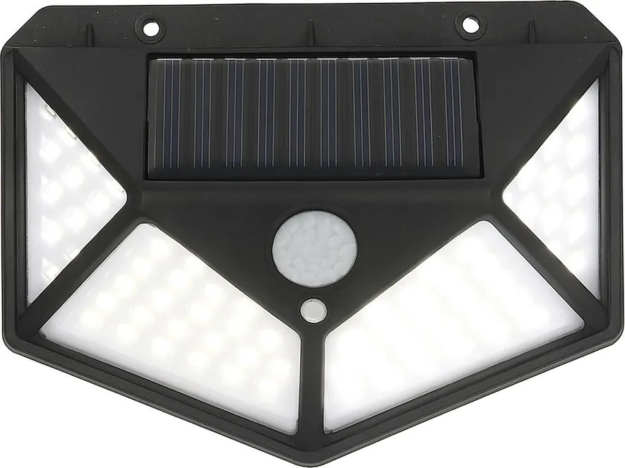 Exteriérové solární nástěnné LED svítidlo Batman, 1x LED 3w, černá, pohybový senzor